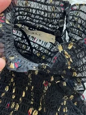 A.L.C. | Dresses | Alc Black Cosette One Shoulder Metallic Top | Poshmark